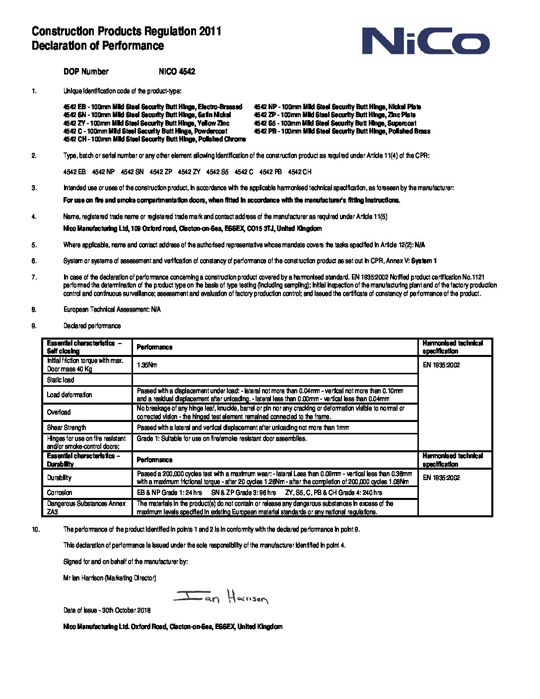 NiCo Manufacturing Ltd