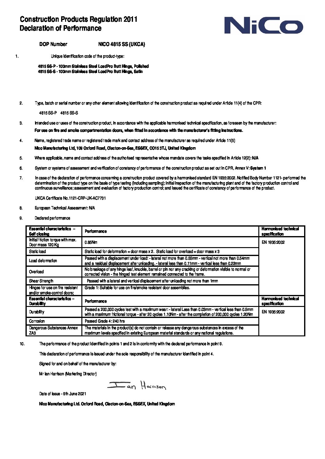 NiCo Manufacturing Ltd